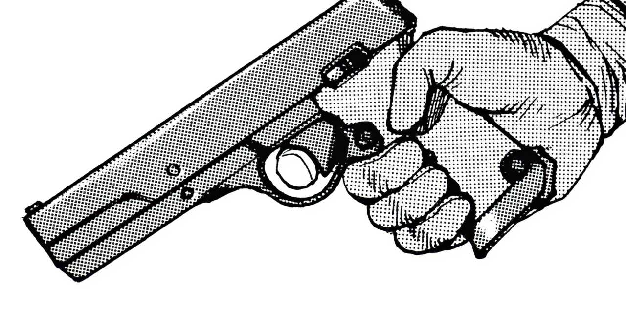 Manga Holding Gun