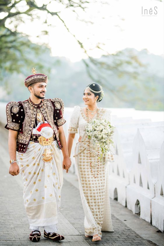 Sinhalese wedding dresses look really nice. The men wear this thing called a Mul Anduma that was ...