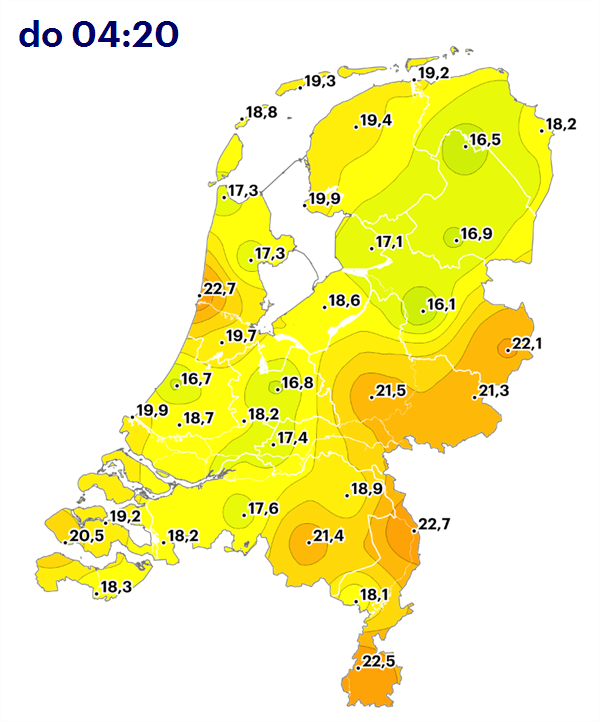 Buienradar on Twitter: "Goedemorgen! Om 4.20 uur was het in Maastricht nog 22,5°C 🌡️ Vandaag in ...