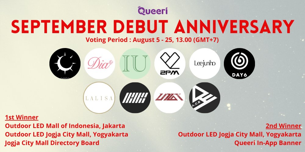 QueeRI on Twitter: "COMING SOON‼️ ⭐September Debut Anniversary⭐ Voting period : August 5 - 25 at ...