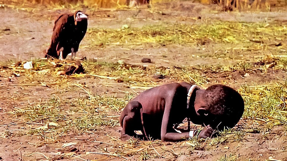 Starving African Child Vulture