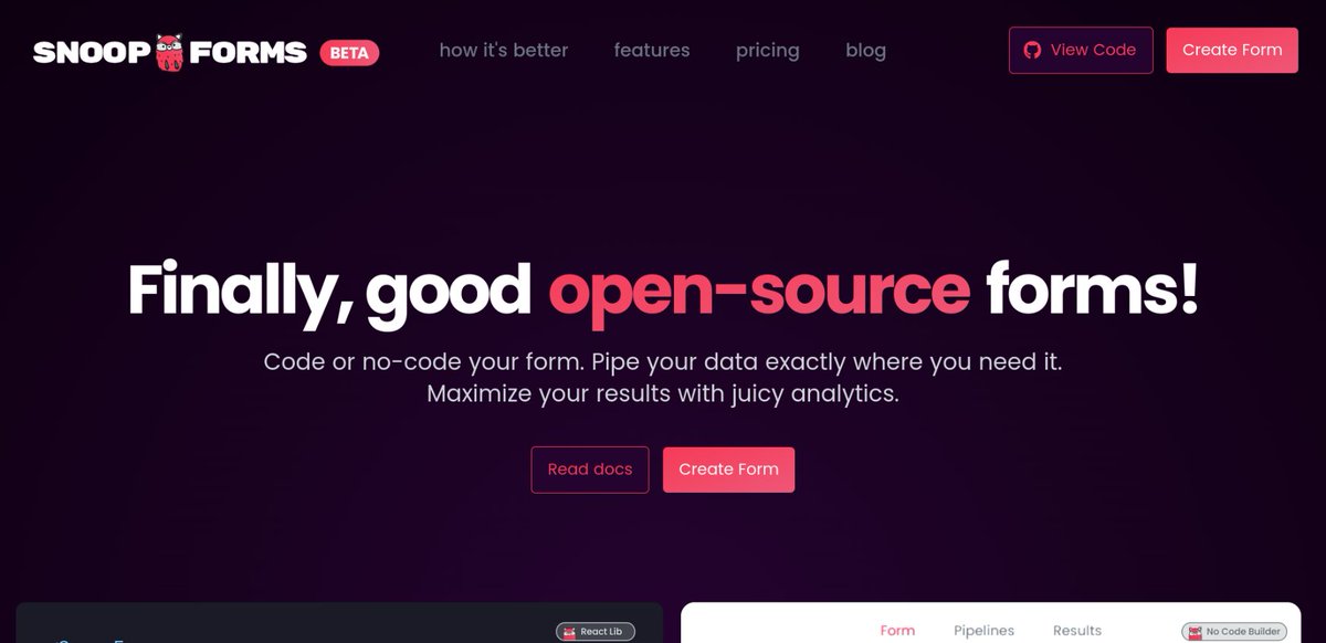 ruanyf on Twitter: "周五软件介绍 - 图一 开源问卷服务器，快速搭建在线问卷 https://snoopforms.com - 图二 跨平台的画布软件，用来做笔记 ...