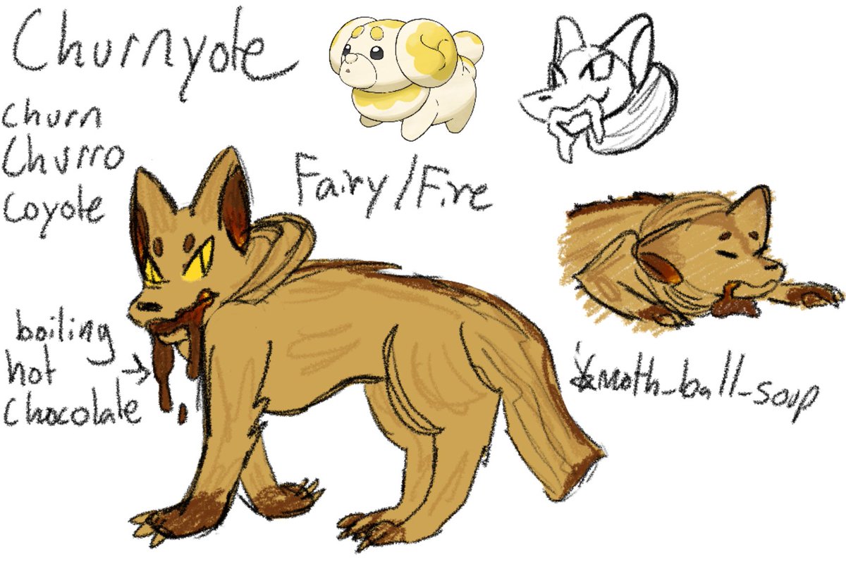 ポケモン「Fidough evolution? A churro coyote? I kn」|delban but i am emmet!!の漫画