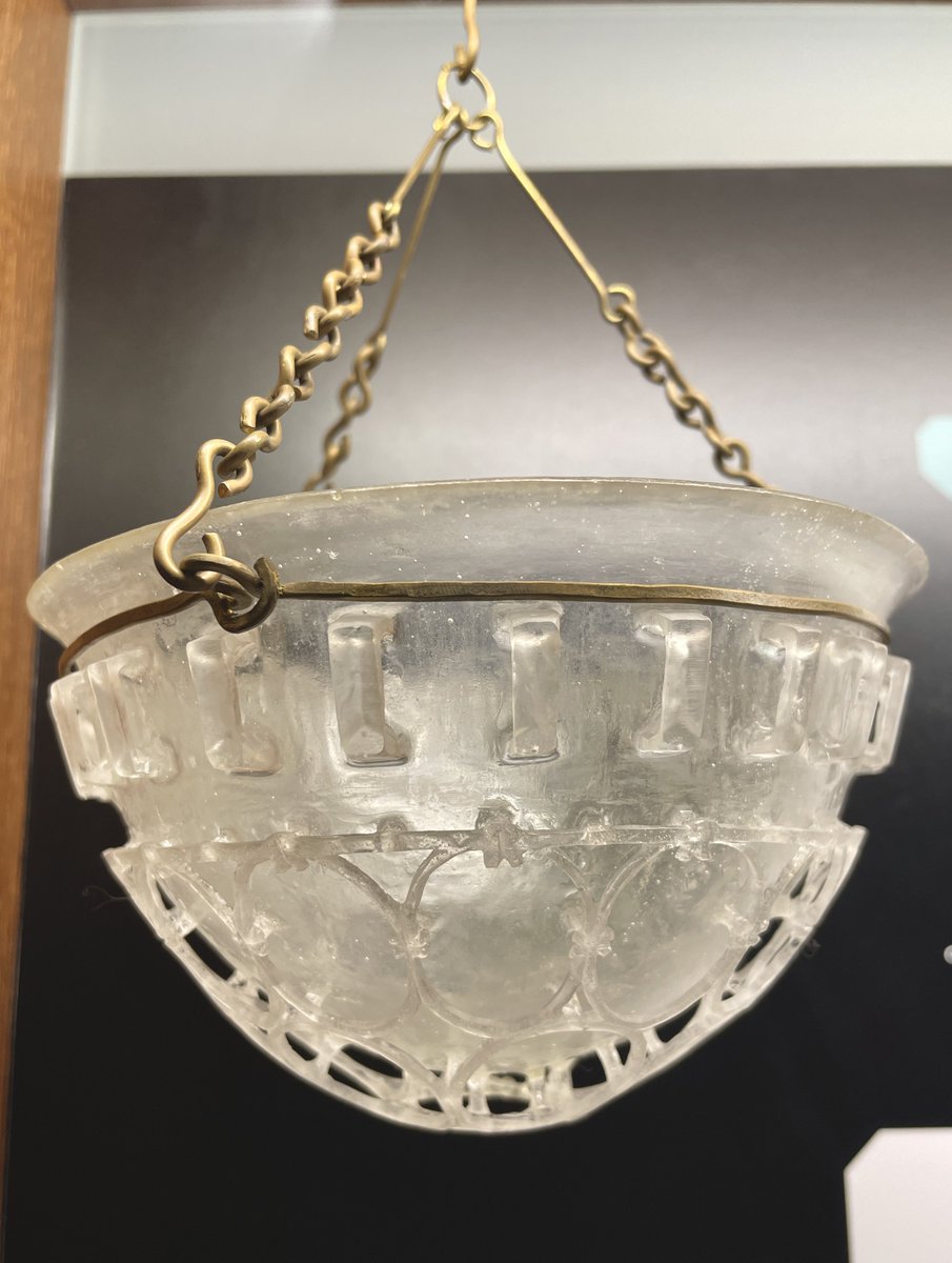 Another Roman glass ‘cage-cup’ lamp discovered with its metal fittings ...