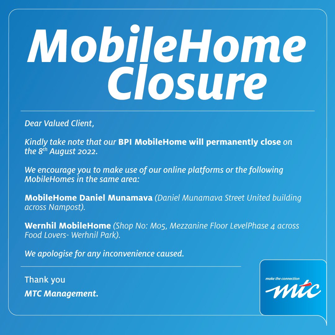 MTC Namibia on Twitter: "Please take note."