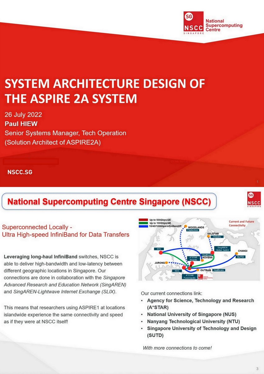OGAWA, Tadashi on Twitter: "=> "System Architecture Design of the ASPIRE 2A System", NSCC x AMD ...