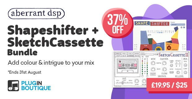 Plugin Deals on Twitter: "Aberrant DSP SketchCassette + Shapeshifter Bundle Summer Sale - 37% ...