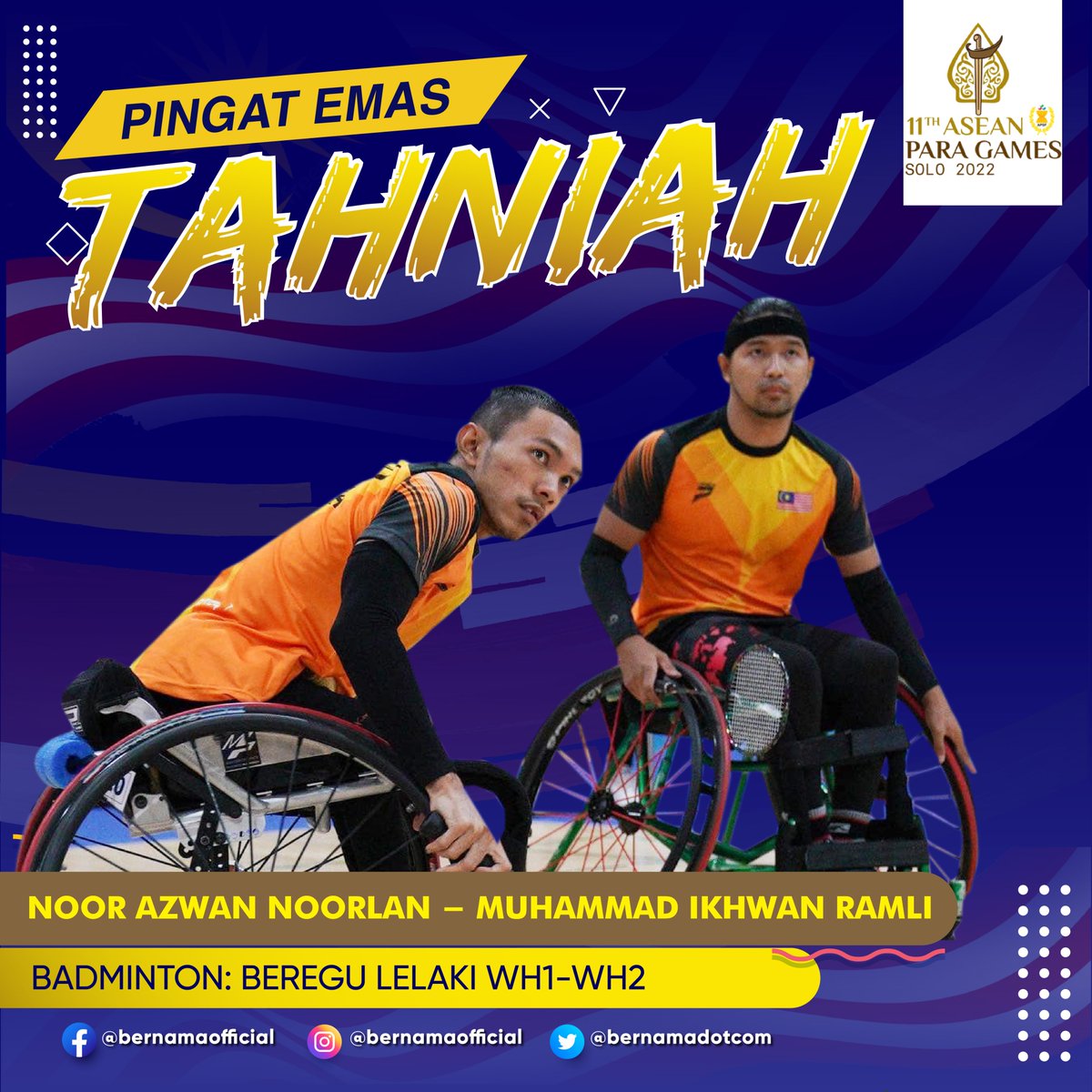 Emas dalam genggaman 🇲🇾🥇 #APG2022 Noor Azwan Noorlan - Muhammad Ikhwan ...