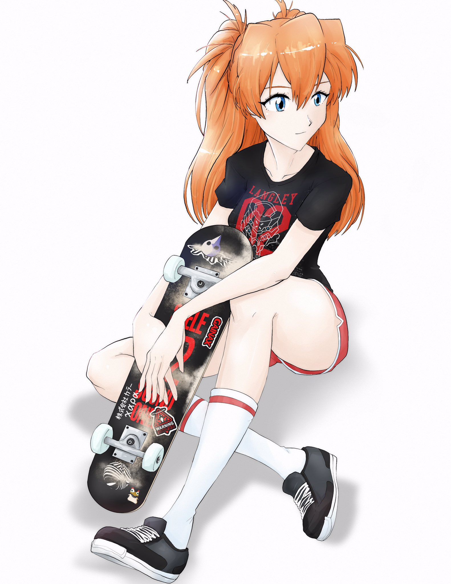 frankace_art (Commissions: OPEN) on Twitter: "Asuka’s a skater girl, she says see ya later baka ...