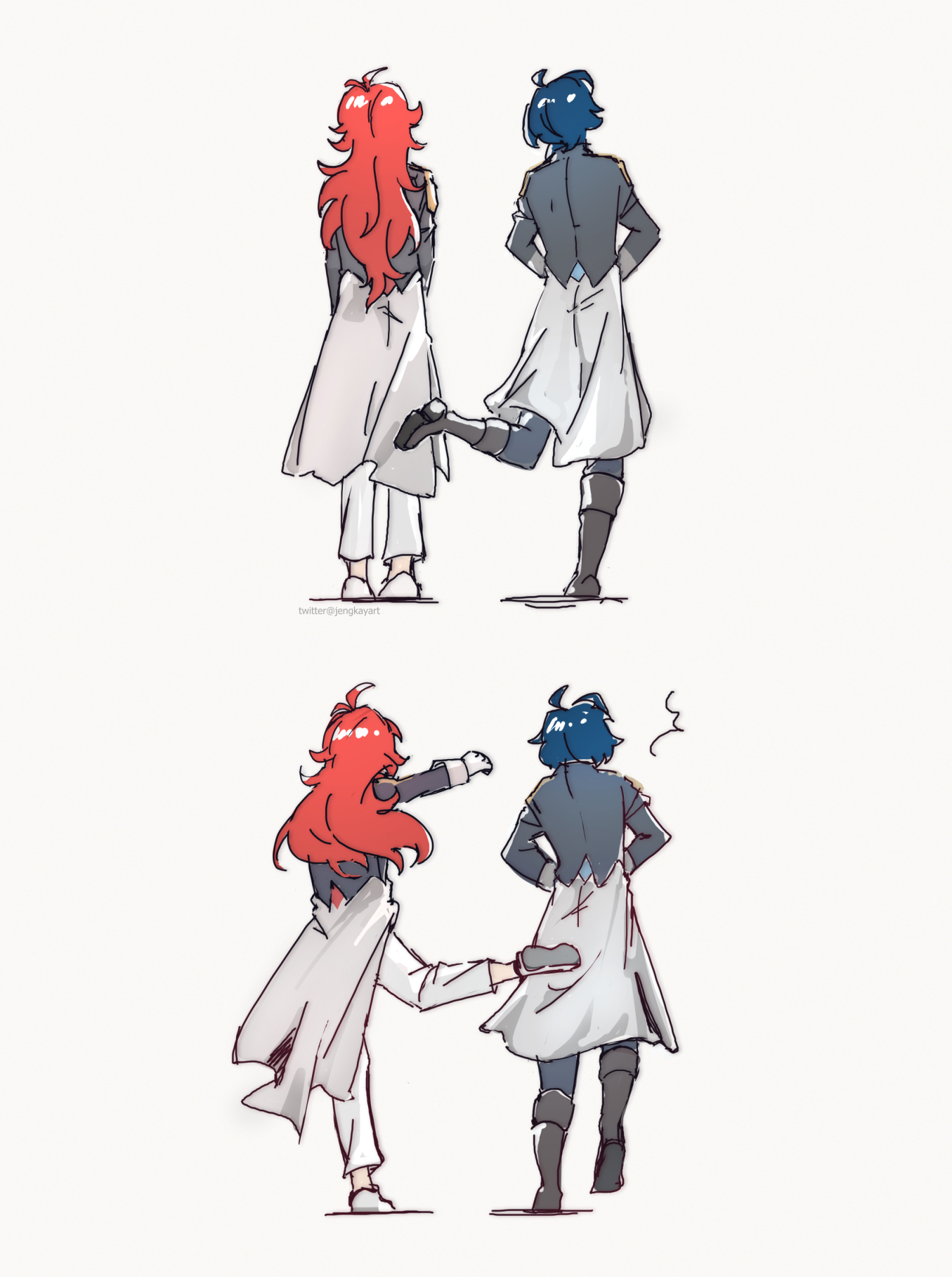 JengKay @ Comic Fiesta B-P13 on Twitter: "Young Knights #Diluc #Kaeya #GenshinImpact https://t ...