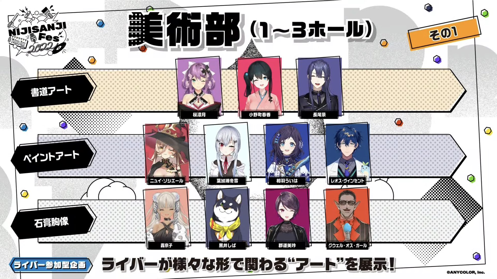 suu. on Twitter: "【#にじフェス2022 実行委員会だより】 vol.3-6 [美術部]展示情報公開 展示は今後も追加予定です。入場券を持っている方ならどなたでも見ることが ...