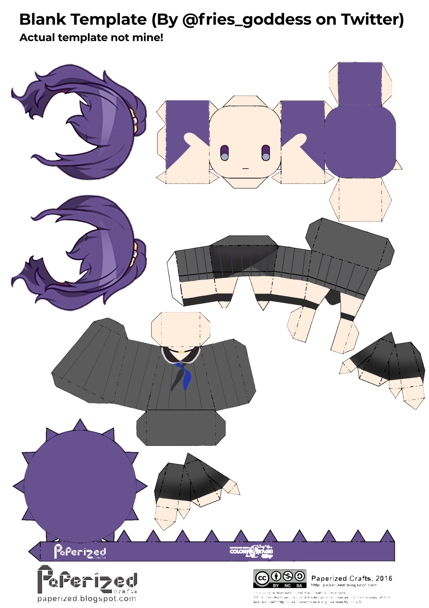 Blank Chibi Papercraft Template