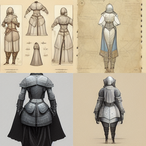 Female Knight Armor Drawing