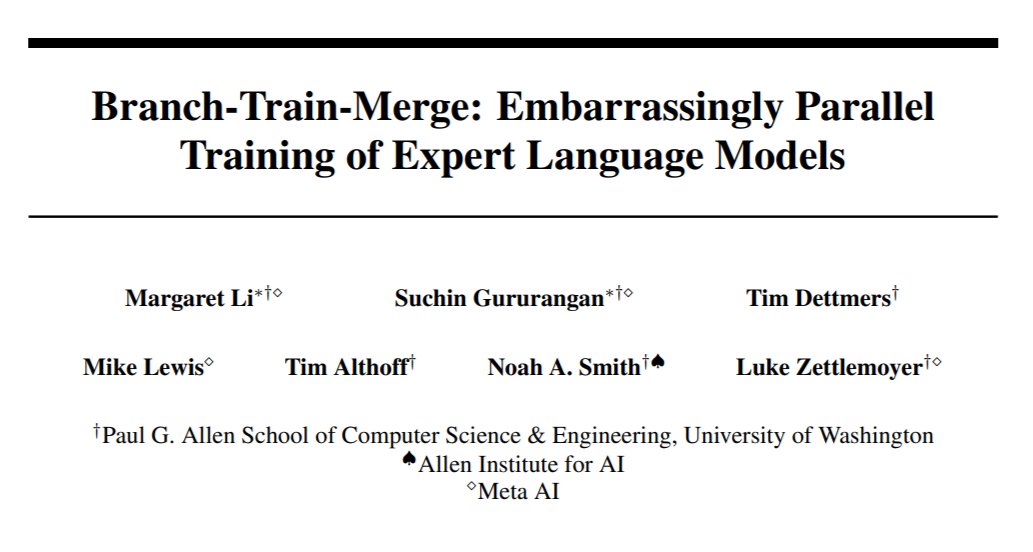 Aran Komatsuzaki on Twitter: "Branch-Train-Merge: Embarrassingly Parallel Training of Expert ...