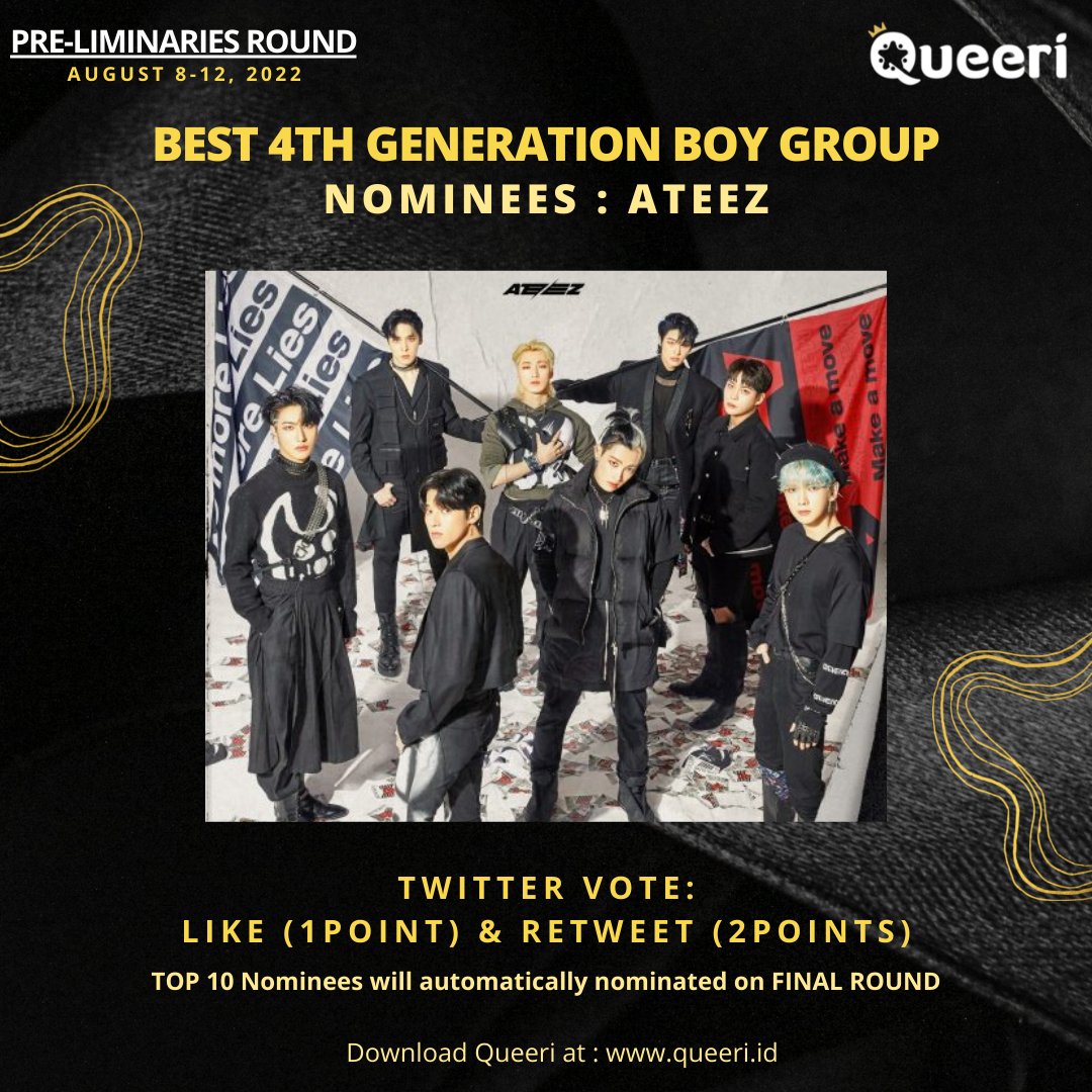 QueeRI on Twitter: "Nominee: #ATEEZ Like and Retweet this Tweet to Vote for #ATEEZ for Best Idol ...