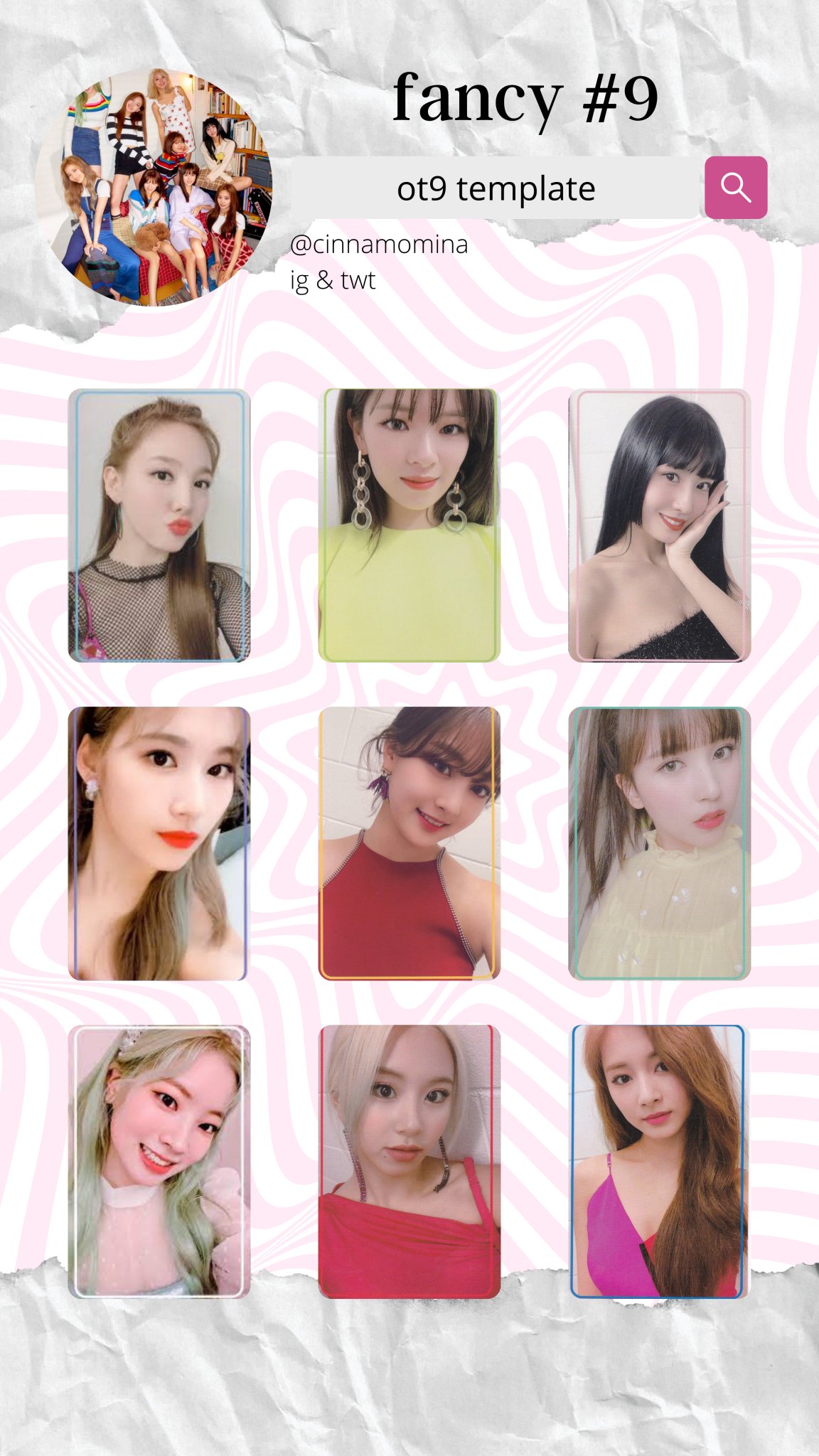 mina on Twitter: "twice ot9 fancy era all pc photocards full completed template completed don't ...