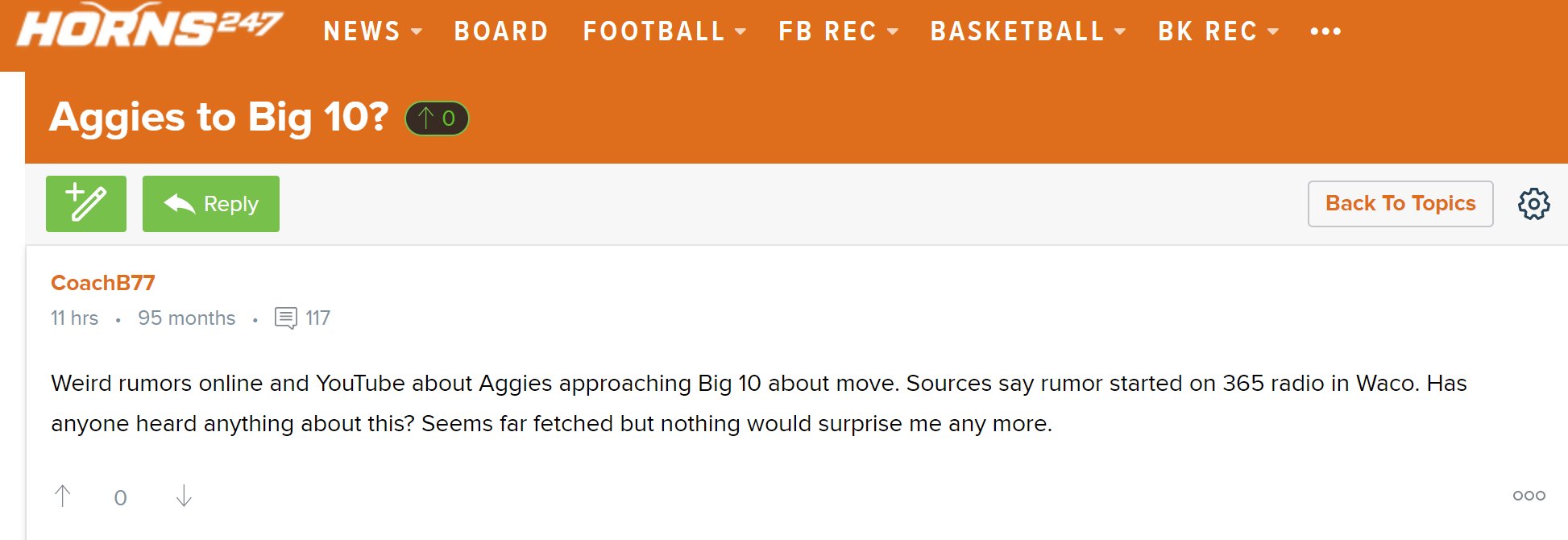 Message Board Geniuses on Twitter: "#TexasAM to the #B1G? https://t.co/HogSbSjO5c" / Twitter