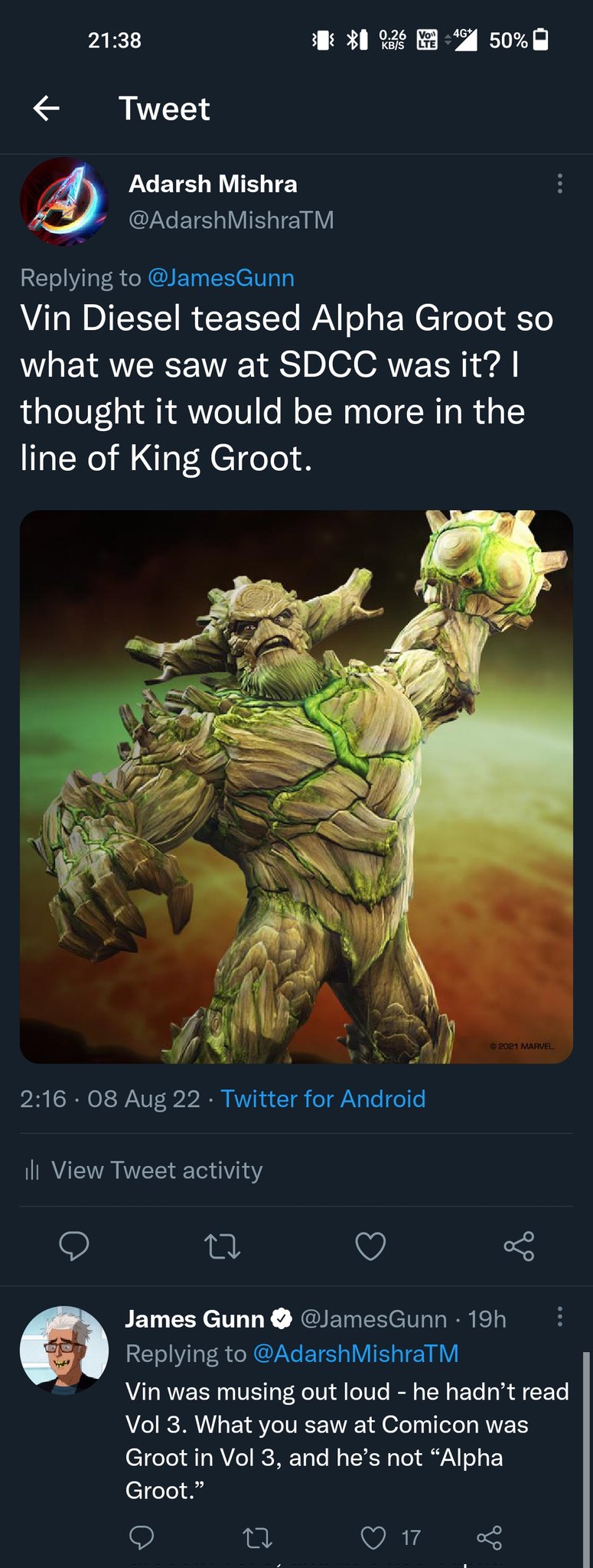 MCU - The Direct on Twitter: "James Gunn has clarified that Groot is NOT 'Alpha Groot' in # ...