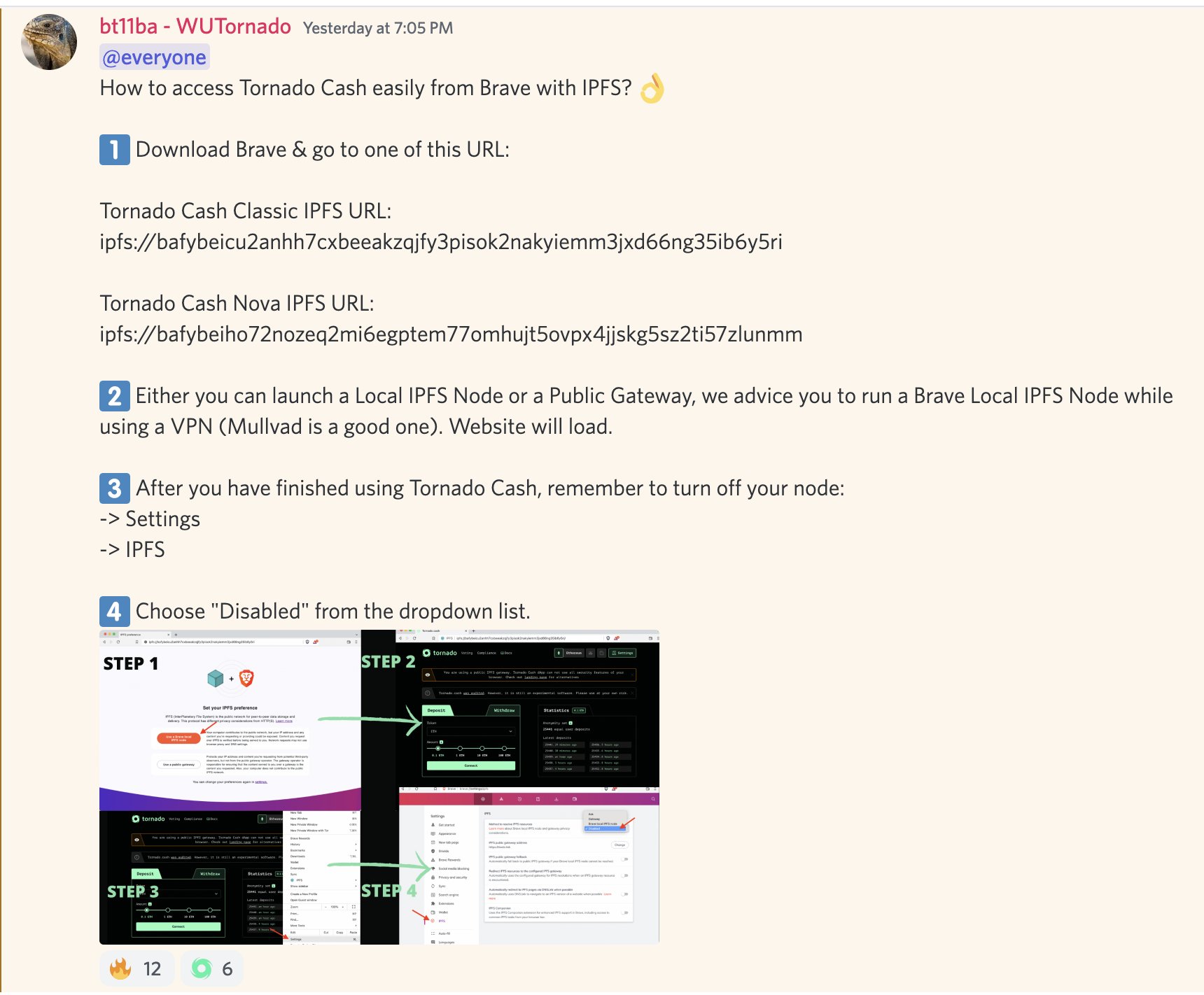 lidang 立党 on Twitter: "Tornado cash官方已经建议使用brave browser + local VPN去访问了 https://t.co/PEFNx41h4a ...