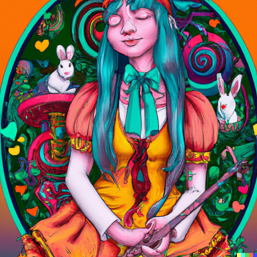 psychedelic hippie alice in wonderland,」|🎄 CHELLE D☯GGO 🎄のイラスト