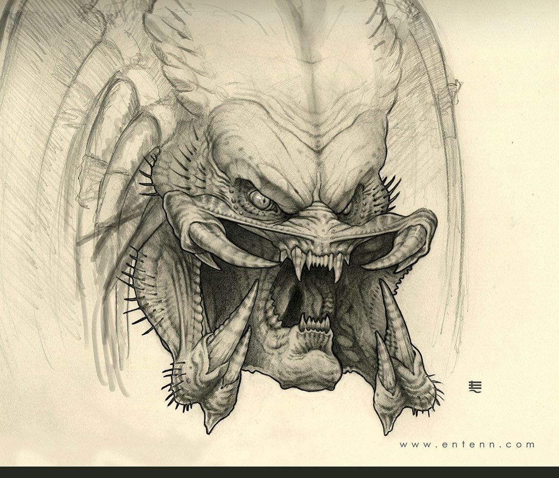 Predator Head Drawing