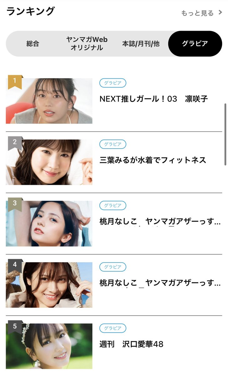 ヤングマガジン編集部 on Twitter: "RT @yanmaga_g: 🎊最新グラビアランキング🎊 第1位『NEXT推しガール！ #凛咲子』 https://yanmaga.jp ...