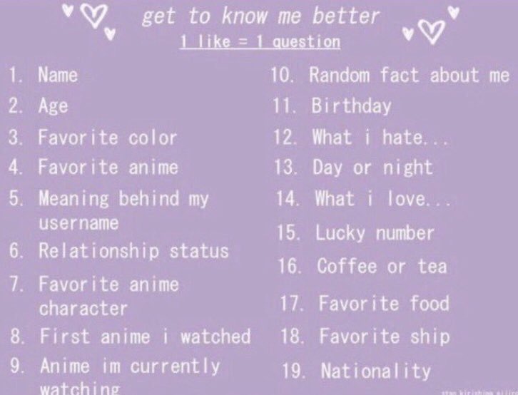 Random Facts About Me Questions