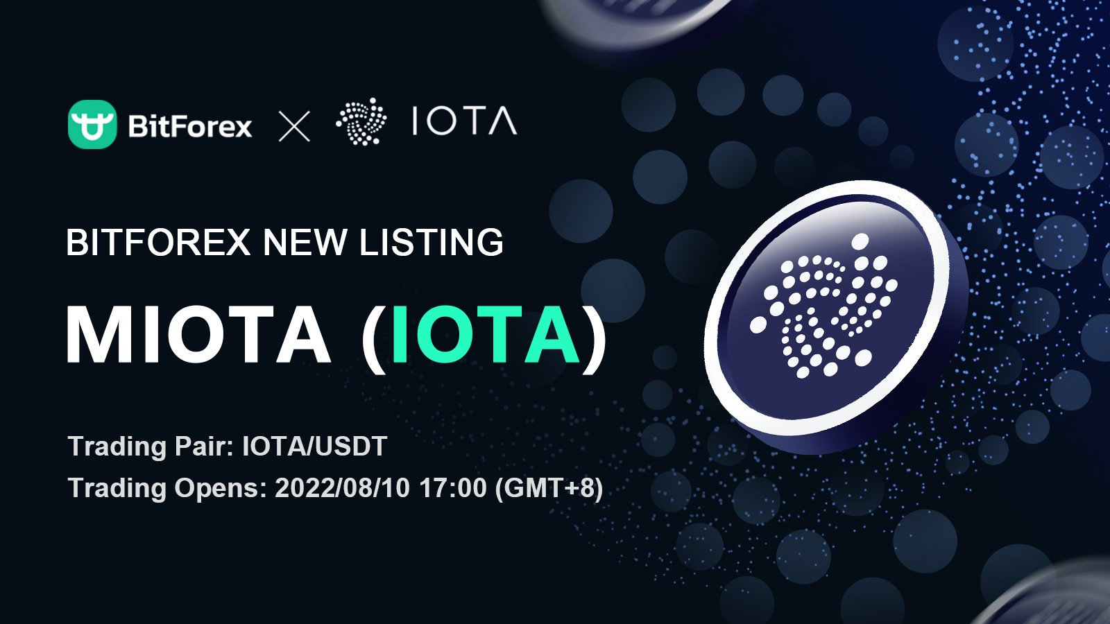 BitForex on Twitter: "🌟New Listing🌟 🎉We're delighted to announce the listing of MIOTA (IOTA ...