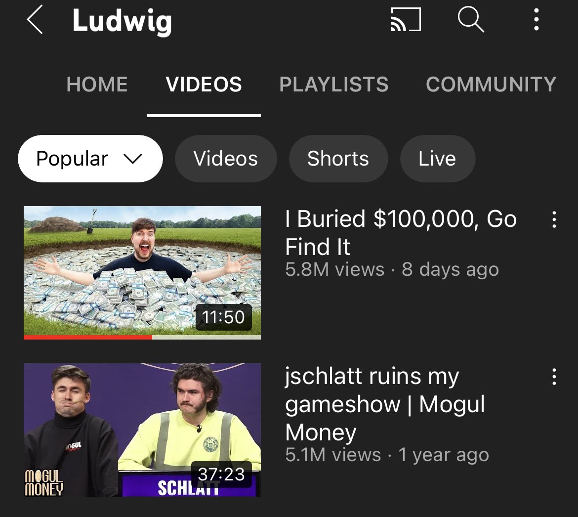 MrBeast on Twitter: "@LudwigAhgren told ya it’d pop off https://t.co/8Snxy8iln5" / Twitter