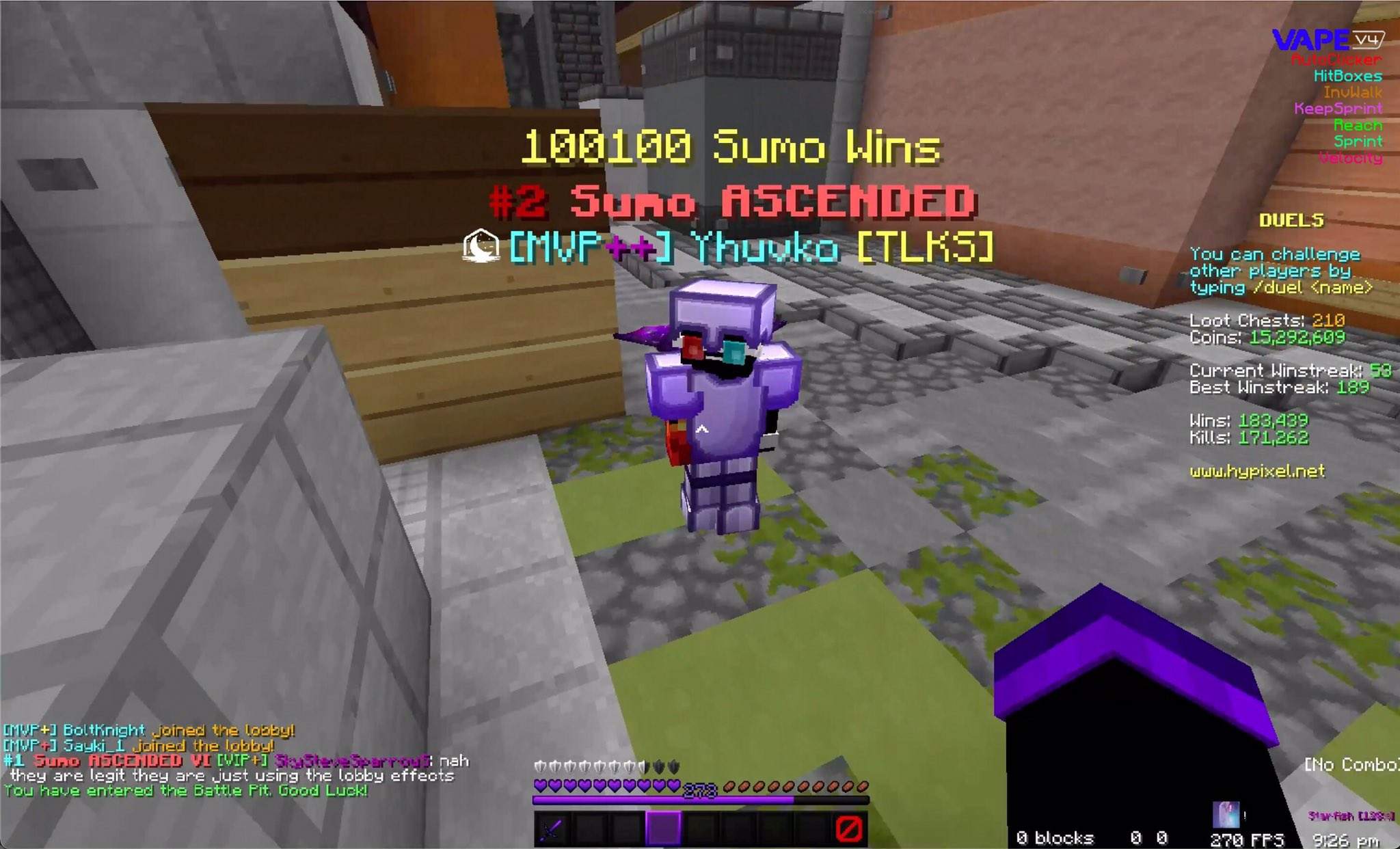 🦕 SkySteveSparrowS 🦕 on Twitter: "This is a certified Hypixel Sumo Duels moment (Reply if you ...