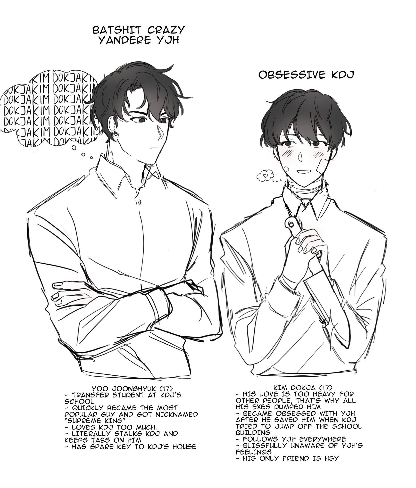 Fuji on Twitter: "#Joongdok HS AU where kdj’s heavy love is about to clash with crazy yandere ...