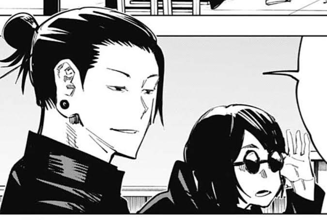 呪術廻戦情報@HAGANEDUKA SHOP on Twitter: "呪術廻戦 芥見下々先生イラスト紹介 呪術高専2年 五条悟の眼鏡をかける家入硝子と 夏油傑 家入さんかわいい #呪術廻戦 ...