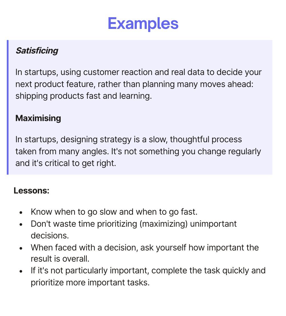 Most people suck at making decisions. So they take no action and create ...