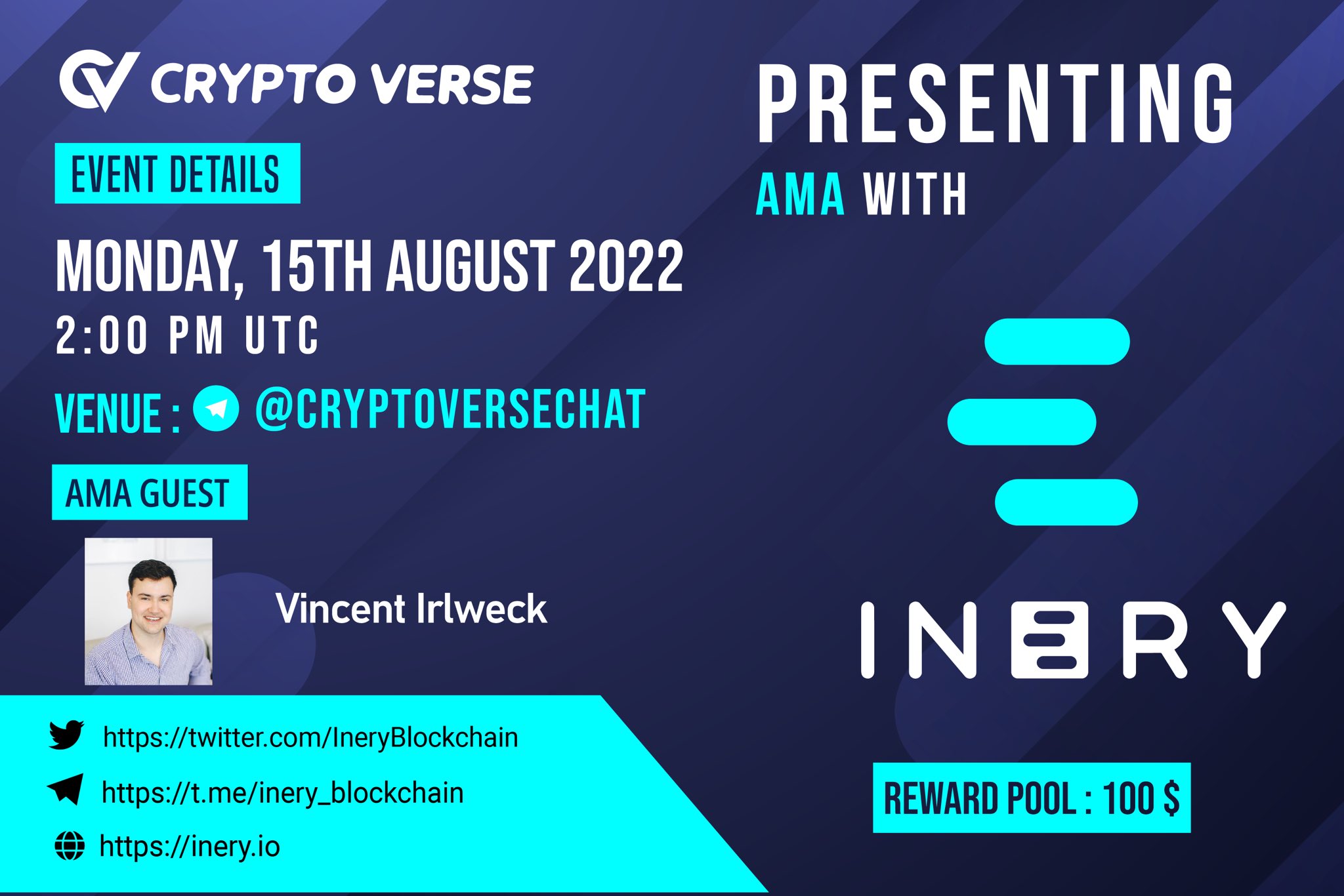 Crypto Verse on Twitter: "🎙️We're pleased to announce our Grand #AMA Event with @IneryBlockchain ...