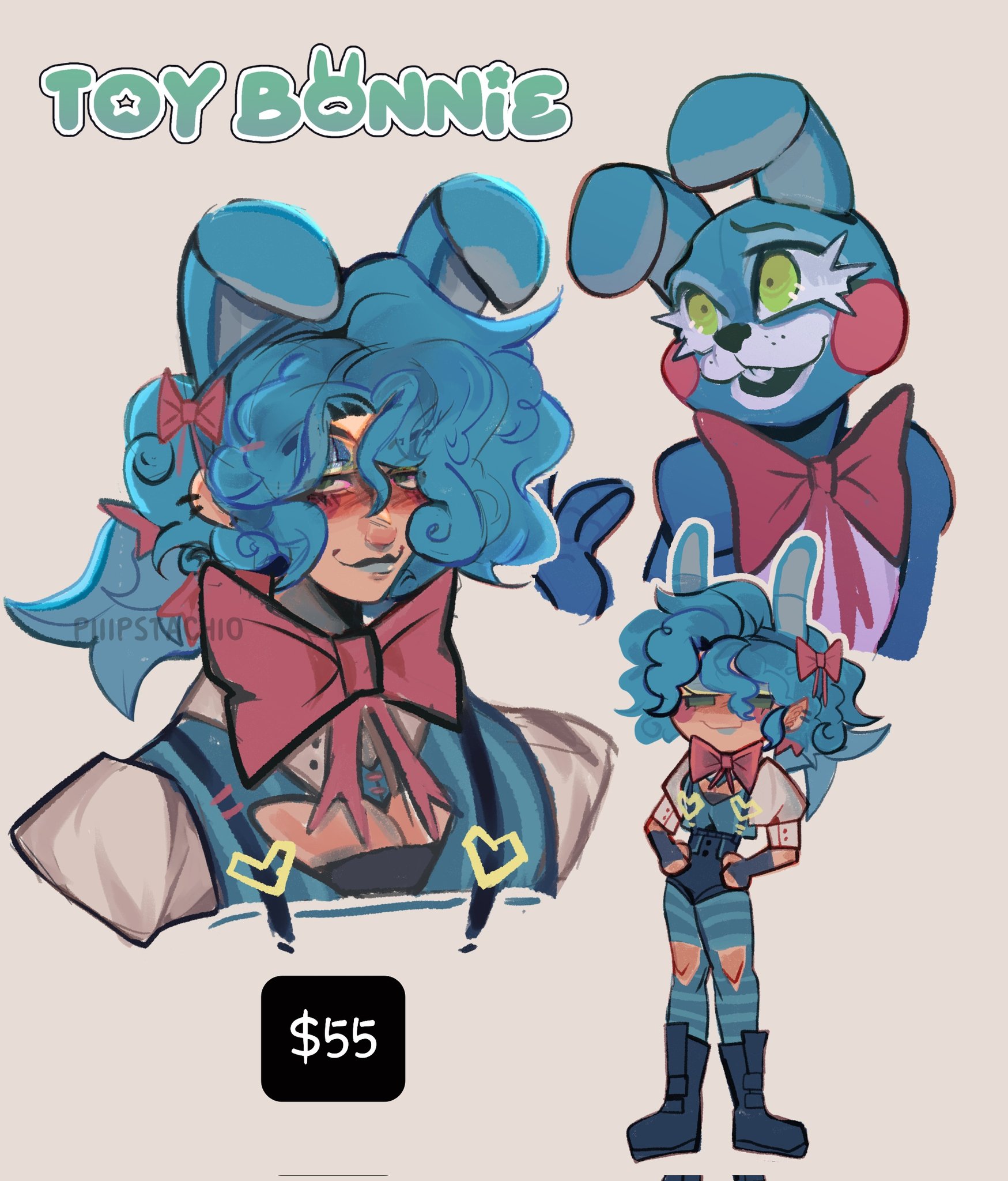 Fnaf 2 Toy Bonnie Human Toy Bonnie Girl Version (Human) ~ Fnaf 2