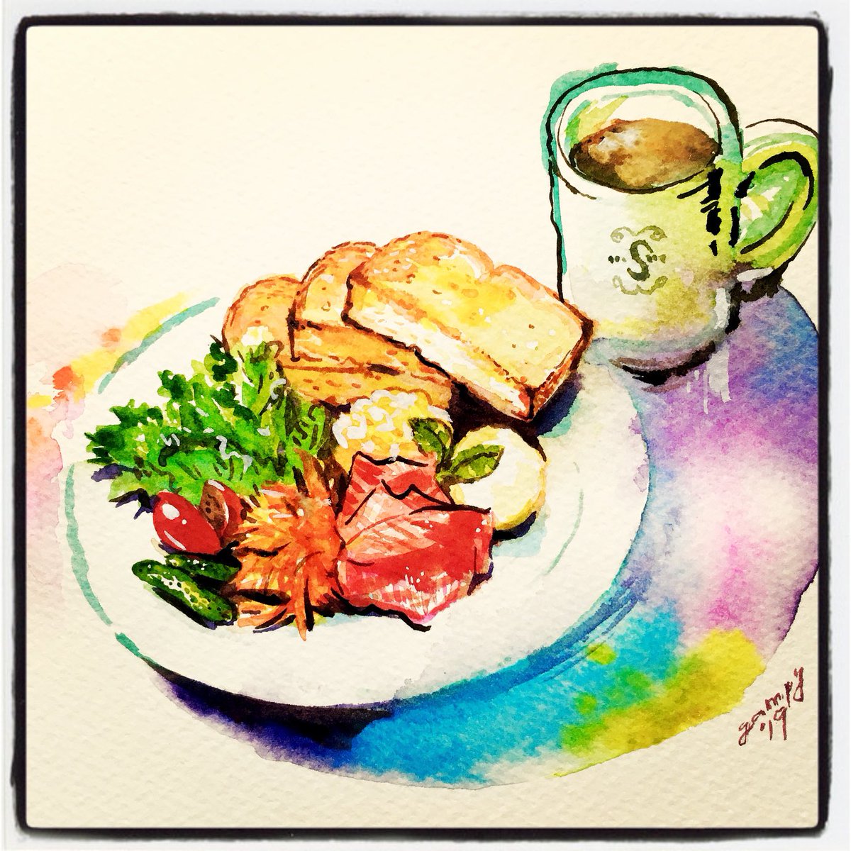 「2005年のムーンライダーズ のインストアの記憶スケッチ。司会は武井さん。 #線画の日」ganpukuの漫画