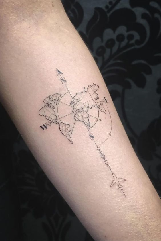 Cool Map Tattoos 40 World Map Tattoos That Will Ignite Your Inner