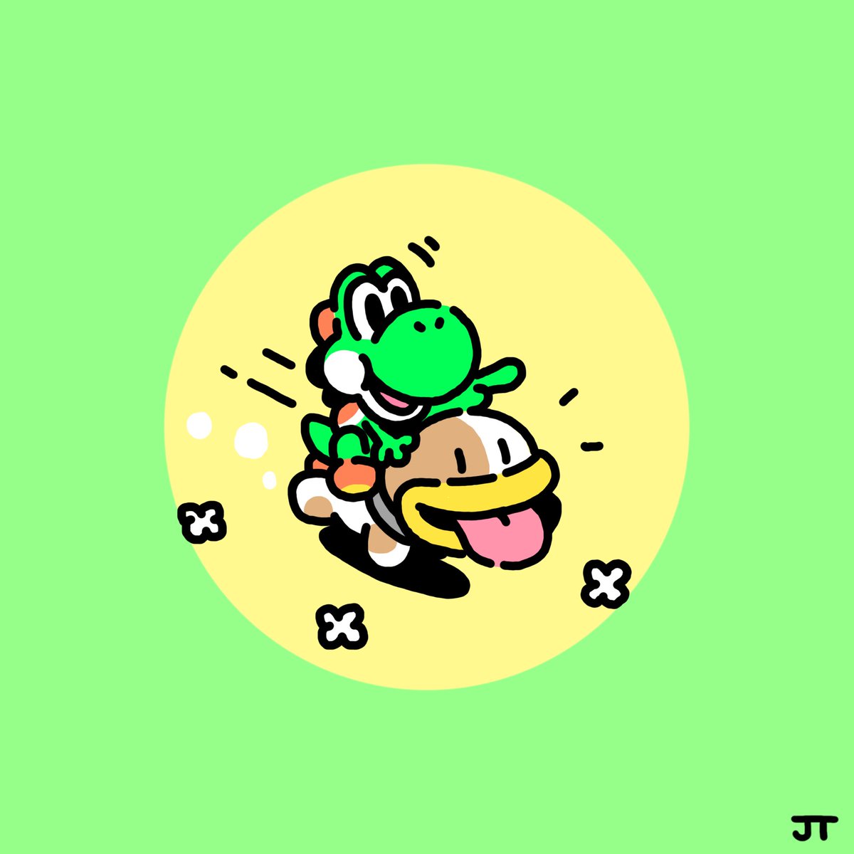 「Yoshi & Poochy 」|James Turnerのイラスト