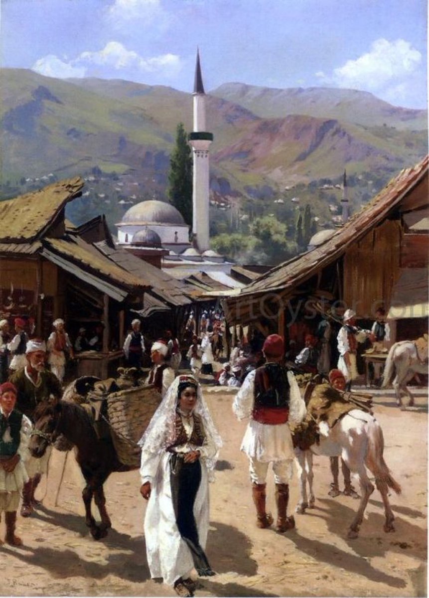 A view of Baščaršija - by Czech artist Franz Leo Ruben (1842 - 1920)