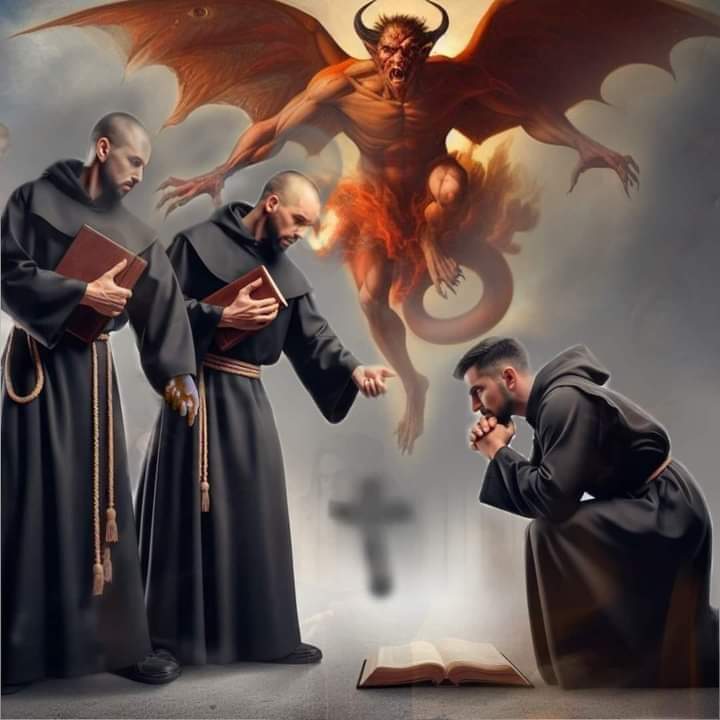 El demonio se apareció a tres monjes y les dijo: si les diera potestad ...