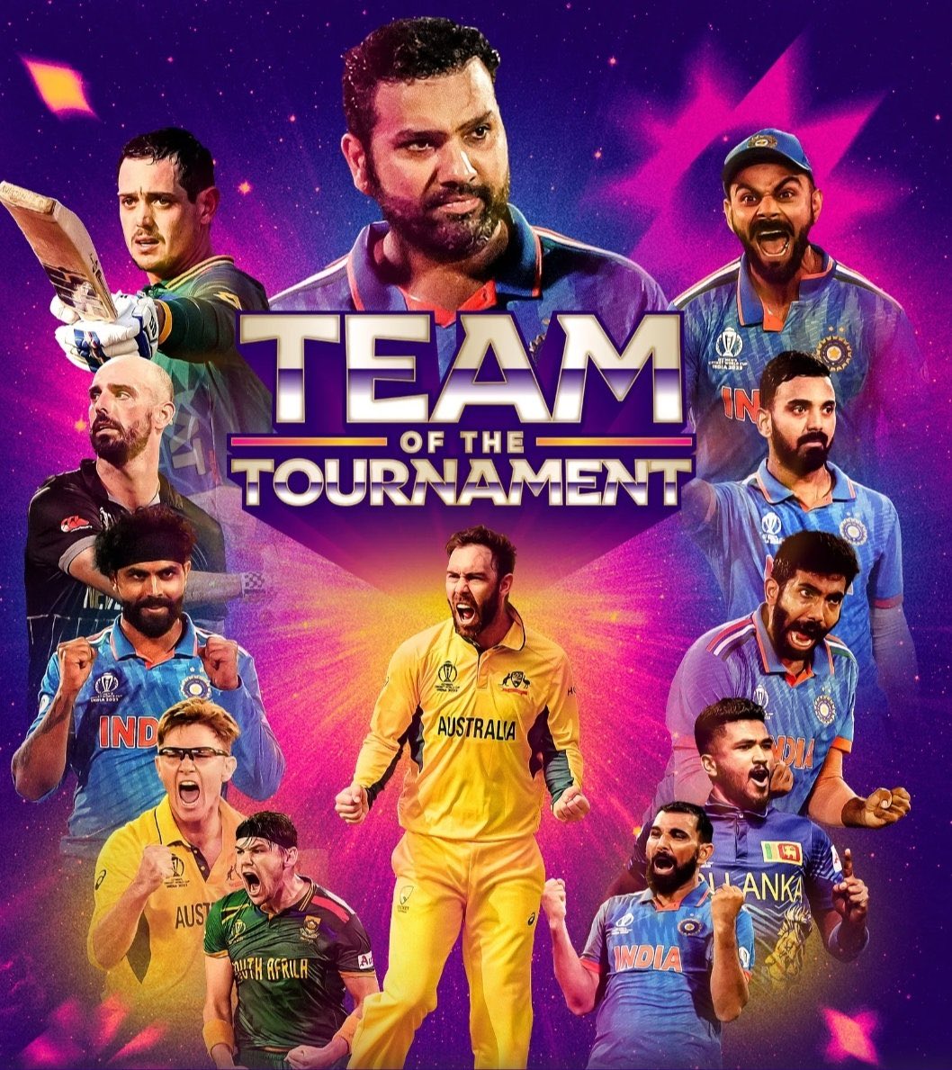 Team of the tournament #CWC2023 6 indian player Highest scorer India ...