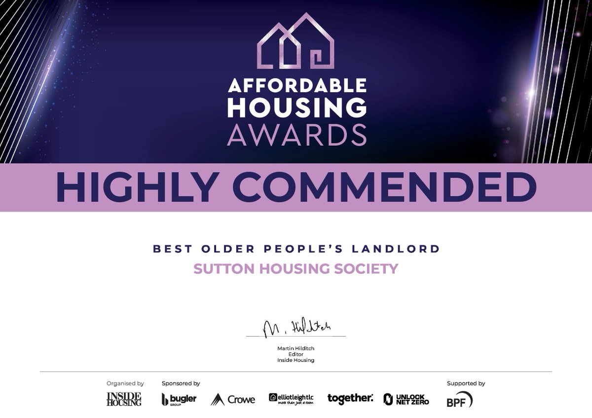 Sutton Housing Society | Providing quality homes for older people