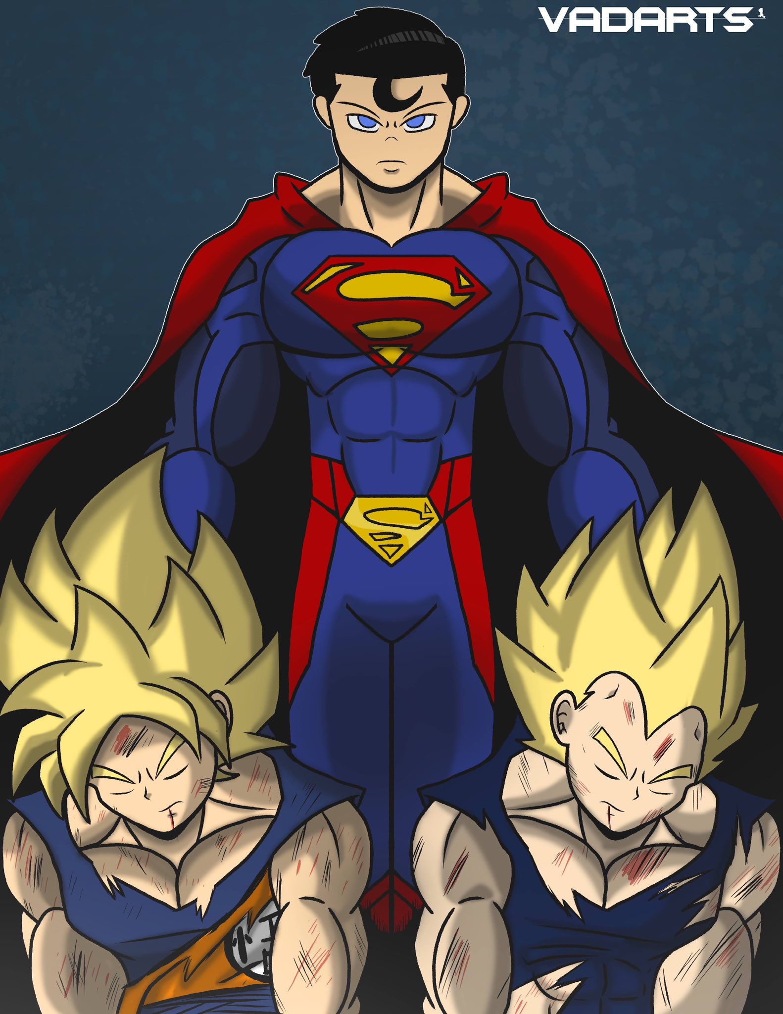 Goku And Vegeta Vs Superman