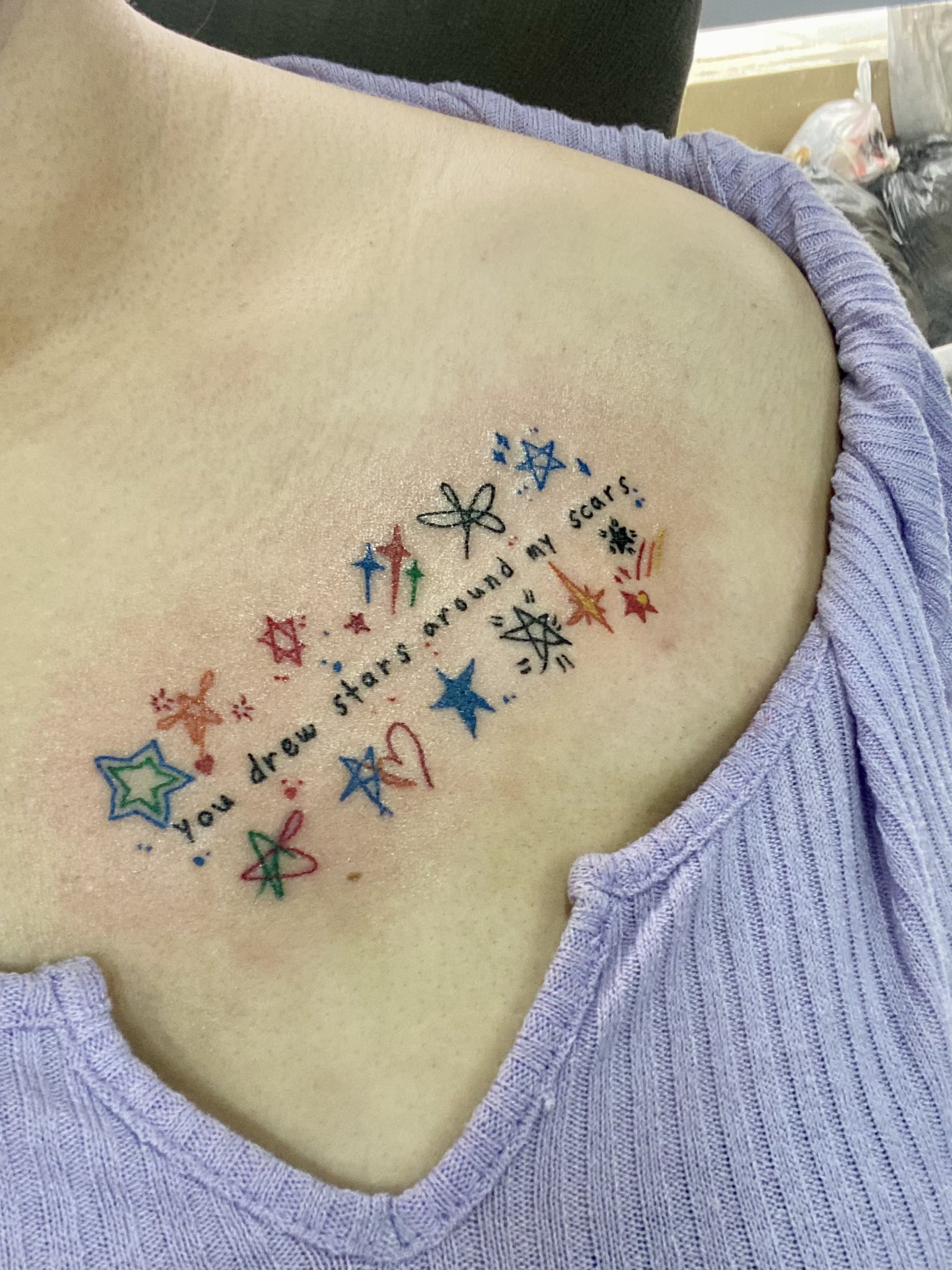 Stars around my scars tattoo - Bronctattooaus.com