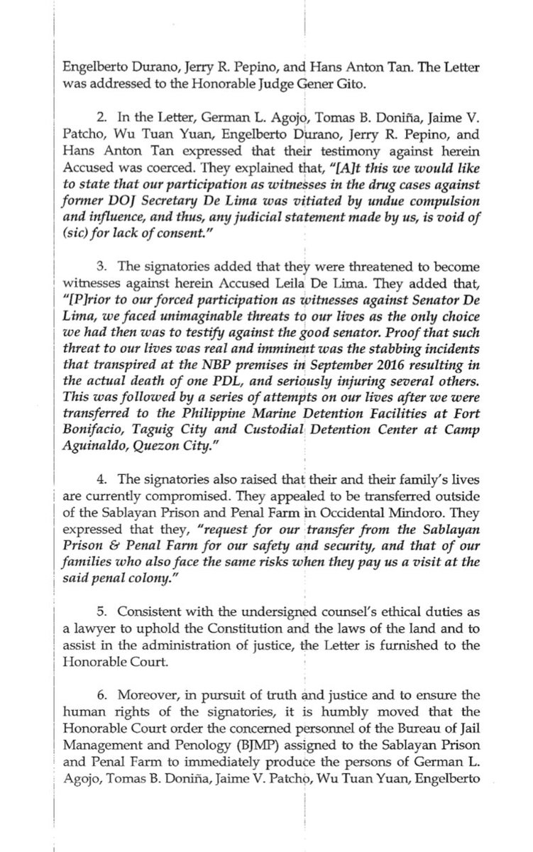 JUST IN: Seven more convicted witnesses against ex-Sen. Leila de Lima ...