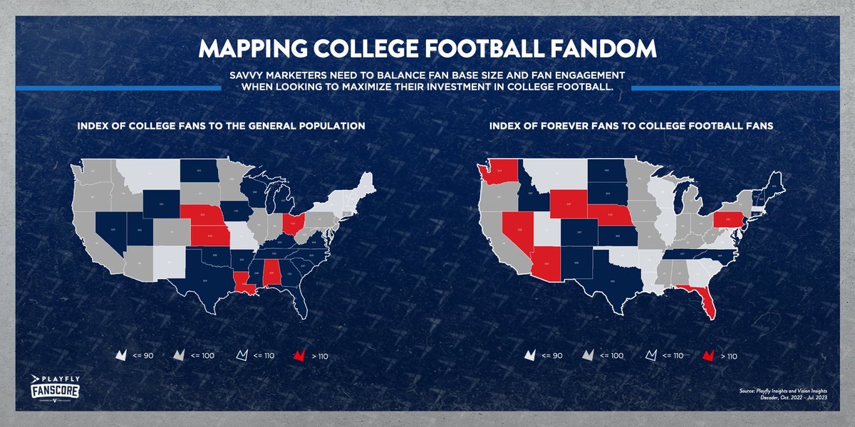 College Football Fans Map Playfly Sports On X: "🔍Fan Score Insight: