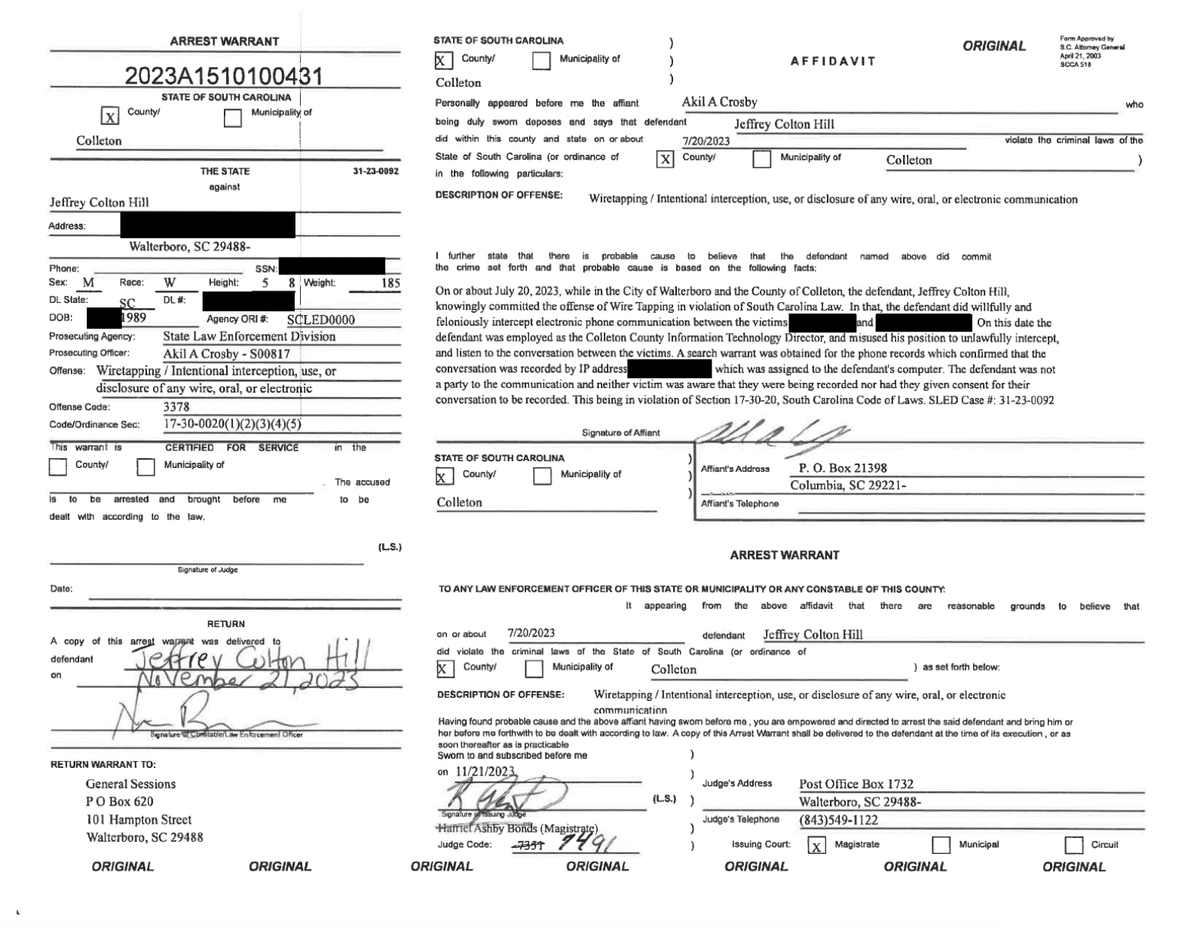 North Carolina Arrest Warrant Form Search Warrant: Durham Educator