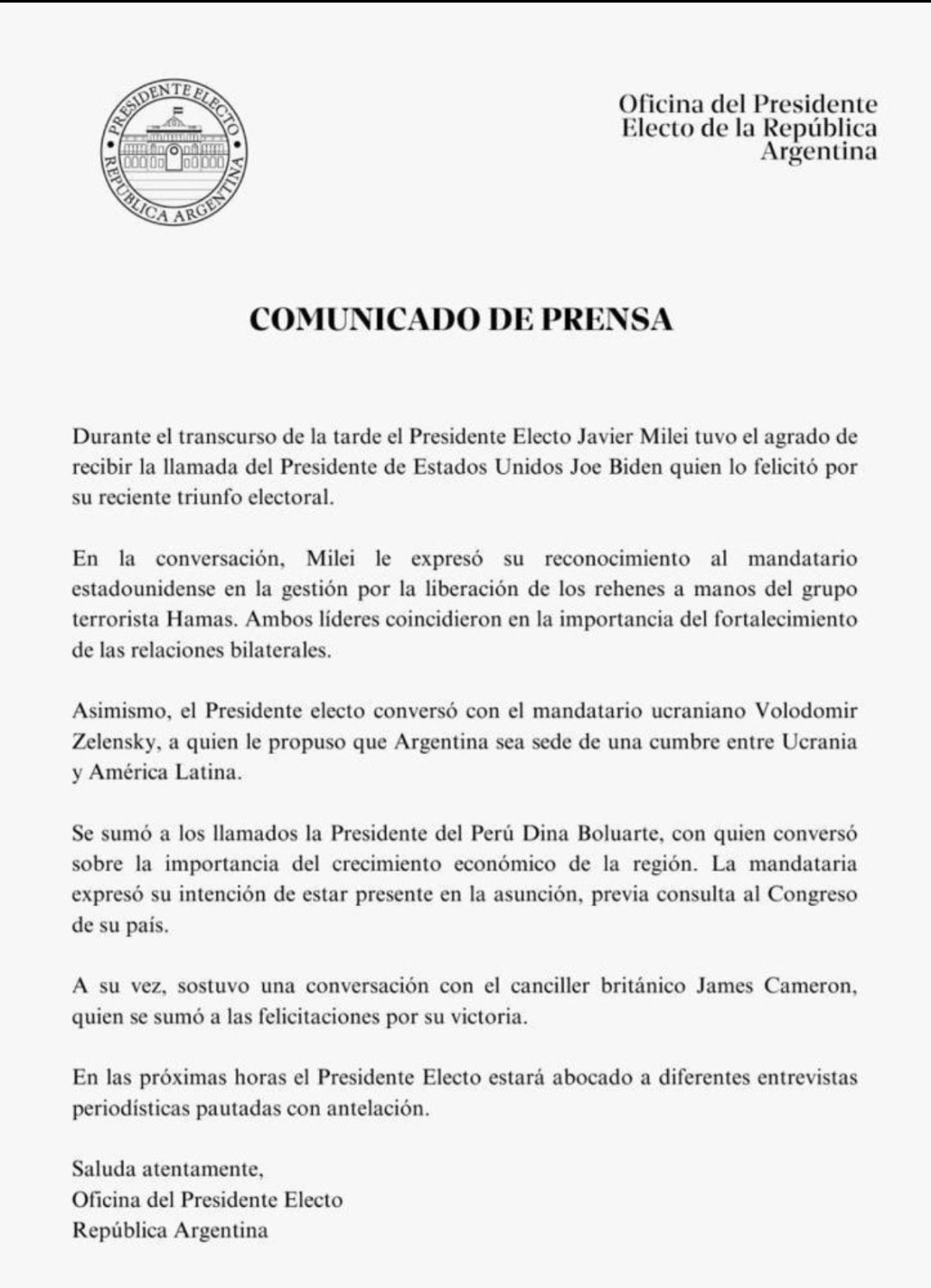 El Erro Que Se Hizo Viral En El Comunicado Oficial De La “oficina Del