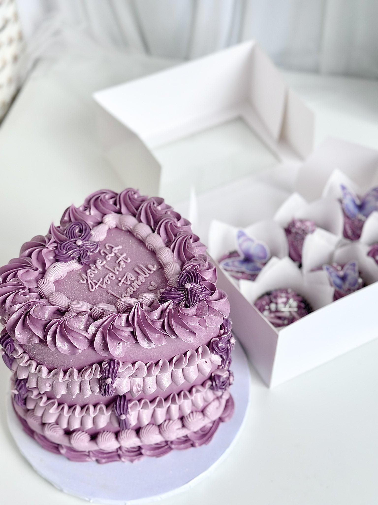 Purple Hearts Cupcakes