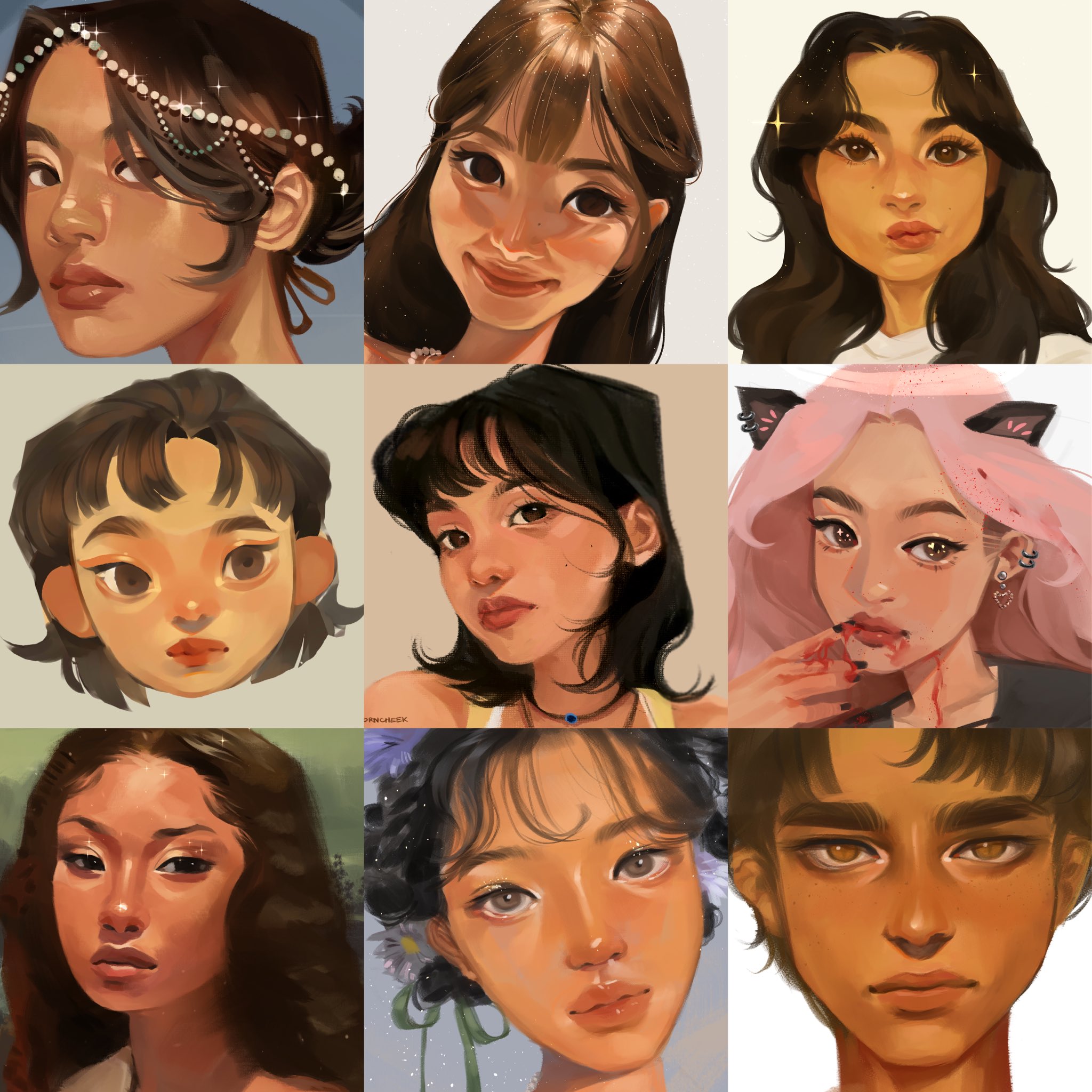 yela ☁️ | COMMS OPEN! 3/6 on Twitter: "face your art!! bc all i draw are faces (and girls) 🥸 ...